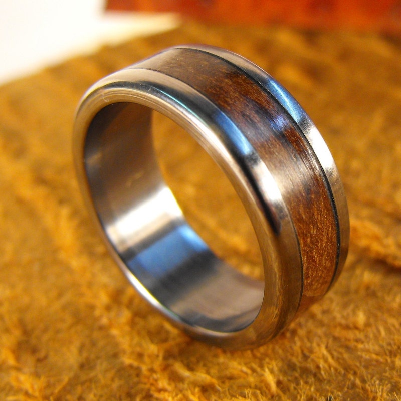 Wood Inlay Ring - Etsy
