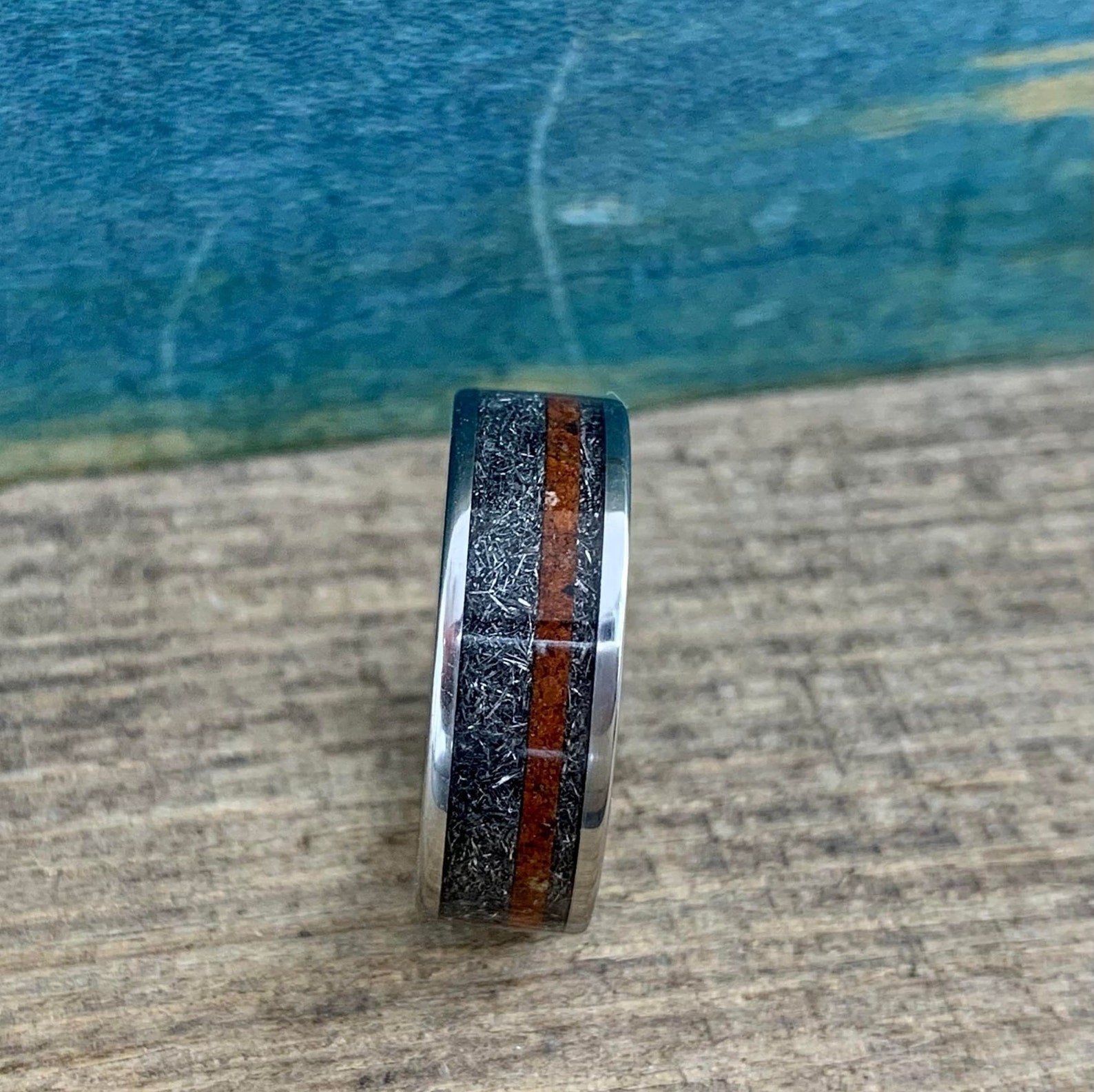 The Red Planet Meteorite and Martian Soil Ring Men's - Etsy