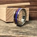 Titanium Ring With Amboyna Burl and Lapis Lazuli - Men's Unique Wedding ...