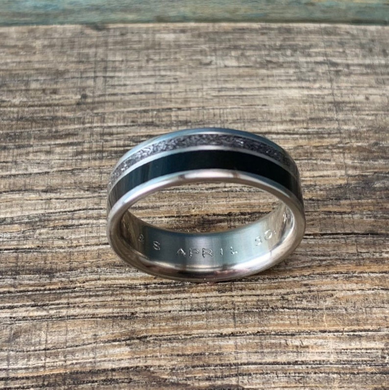 Men's Meteorite Ring Exotic Wood Ring Custom Made - Etsy