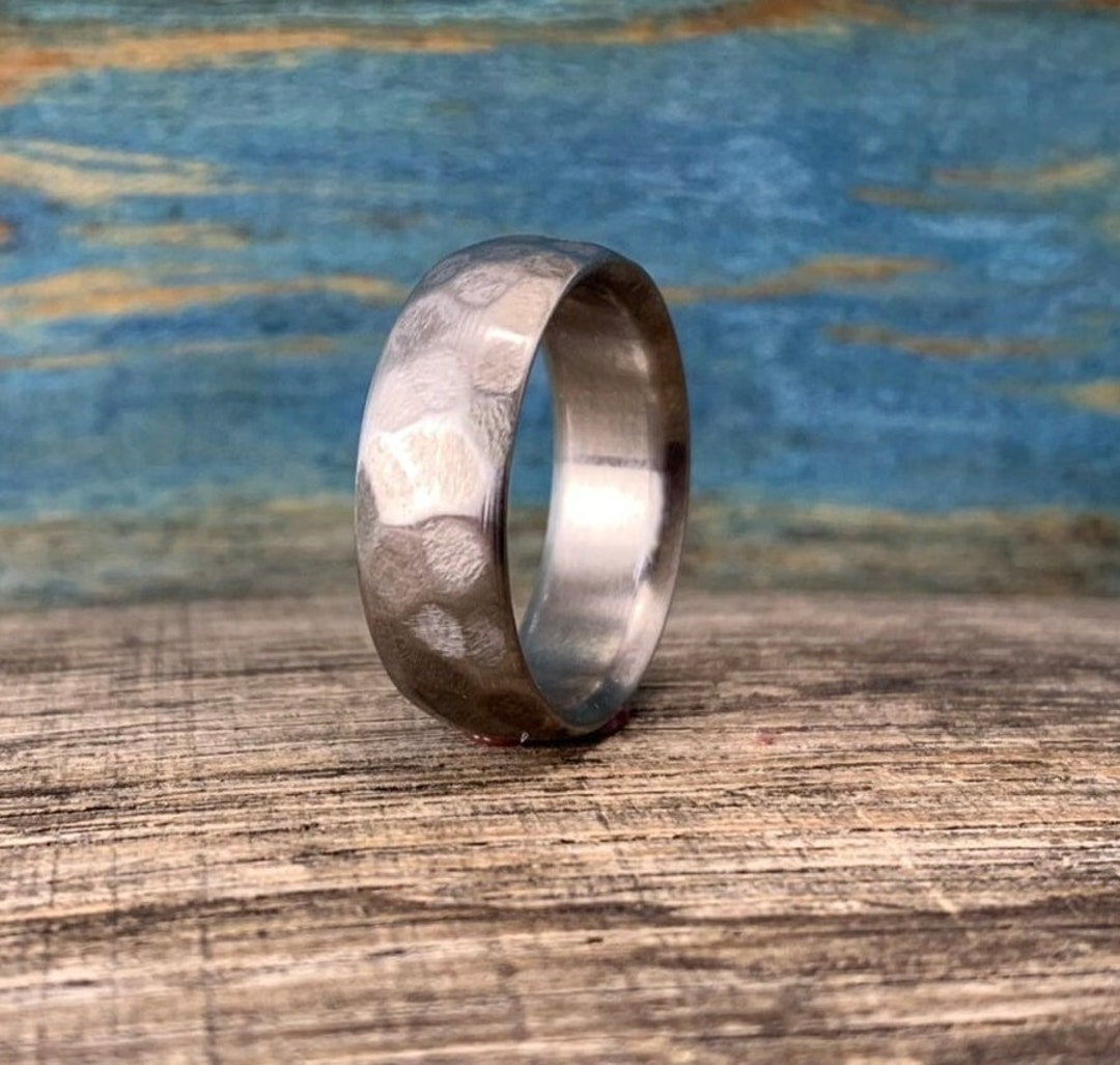 Titanium Wedding Ring - Men's Modern Wedding Band - Custom Engraving ...