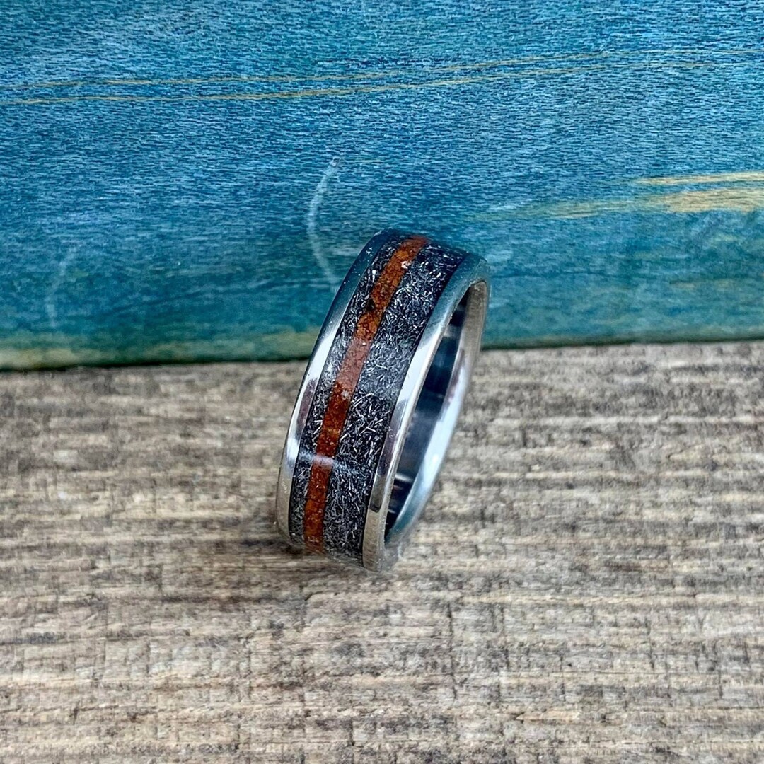 The Red Planet - Meteorite and Martian Soil Ring - Men's Titanium Space ...