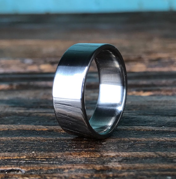 Mens Classic Titanium Ring Stylish Wedding Band for Him Free Engraving Etsy