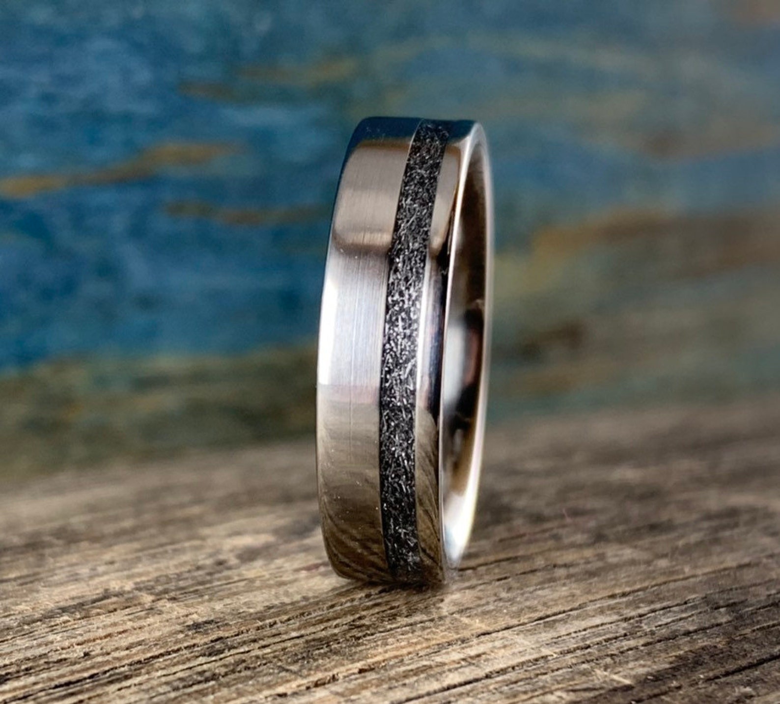 Unique Meteorite Ring for Him Custom Made Titanium and - Etsy