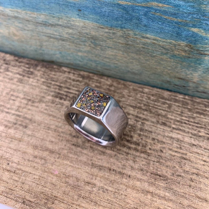 The Primeval - Men's Signet Ring - Titanium Men's Ring With Gibeon ...