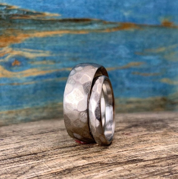Wedding Bands His and Hers Titanium Wedding Rings Set Free Engraving