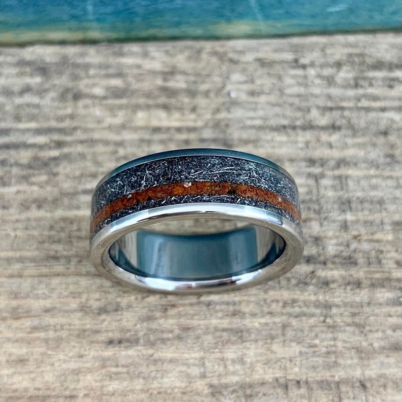 The Red Planet Meteorite and Martian Soil Ring Men's - Etsy