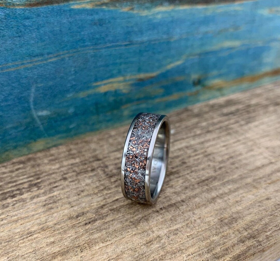 Eco-friendly Titanium Junk Ring With Copper & Rose Quartz - Unique ...