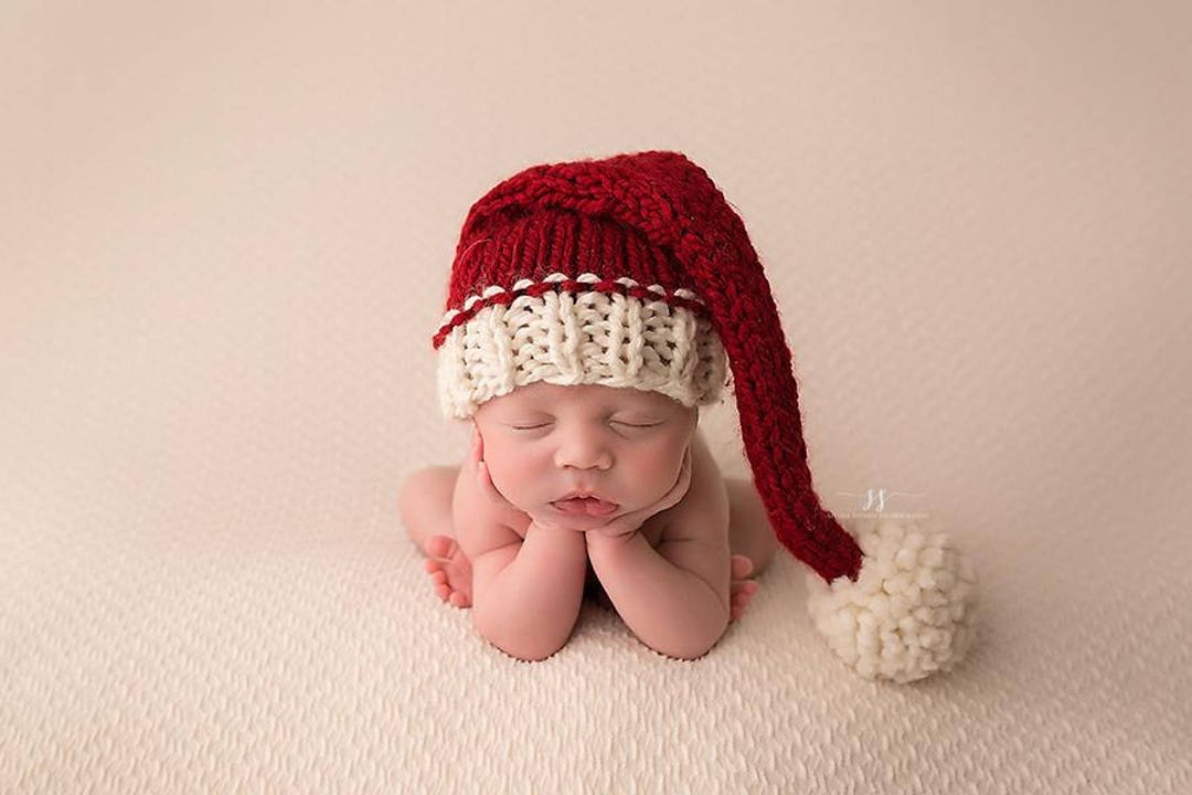 Santa Baby Hat - Ready to Ship - Christmas Hat Red White Newborn ...