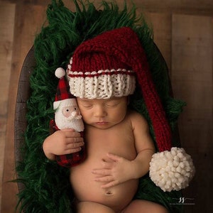 Santa Baby Hat - Ready to Ship - Christmas Hat Red White Newborn ...
