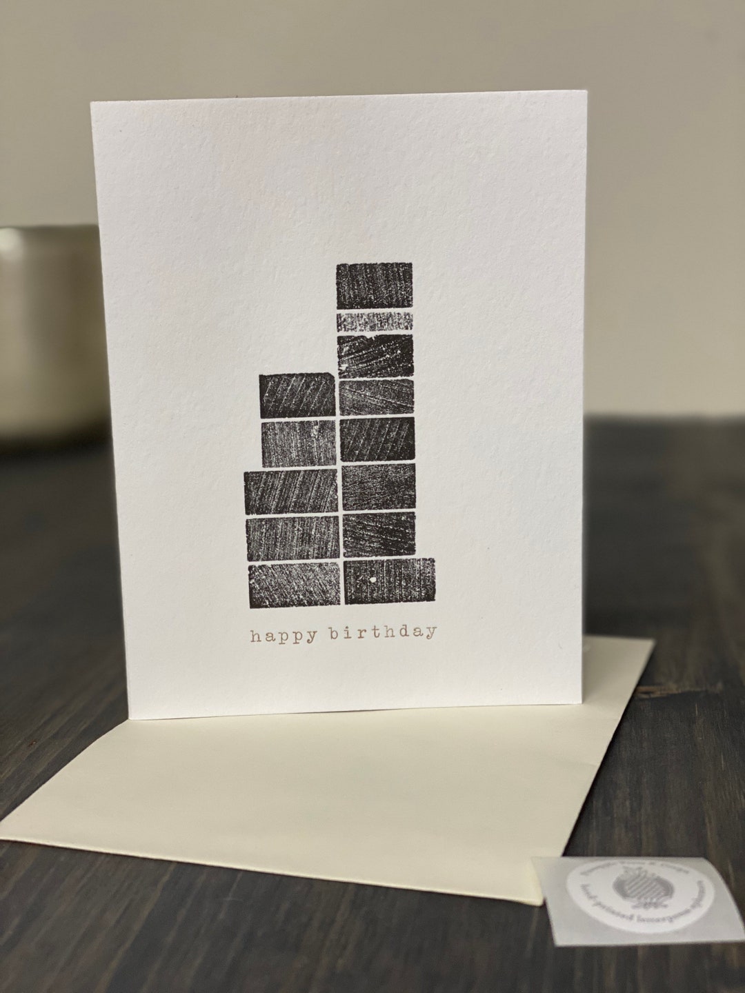 Happy Birthday Stacked Woodtype Blocks Letterpress Greeting Card - Etsy