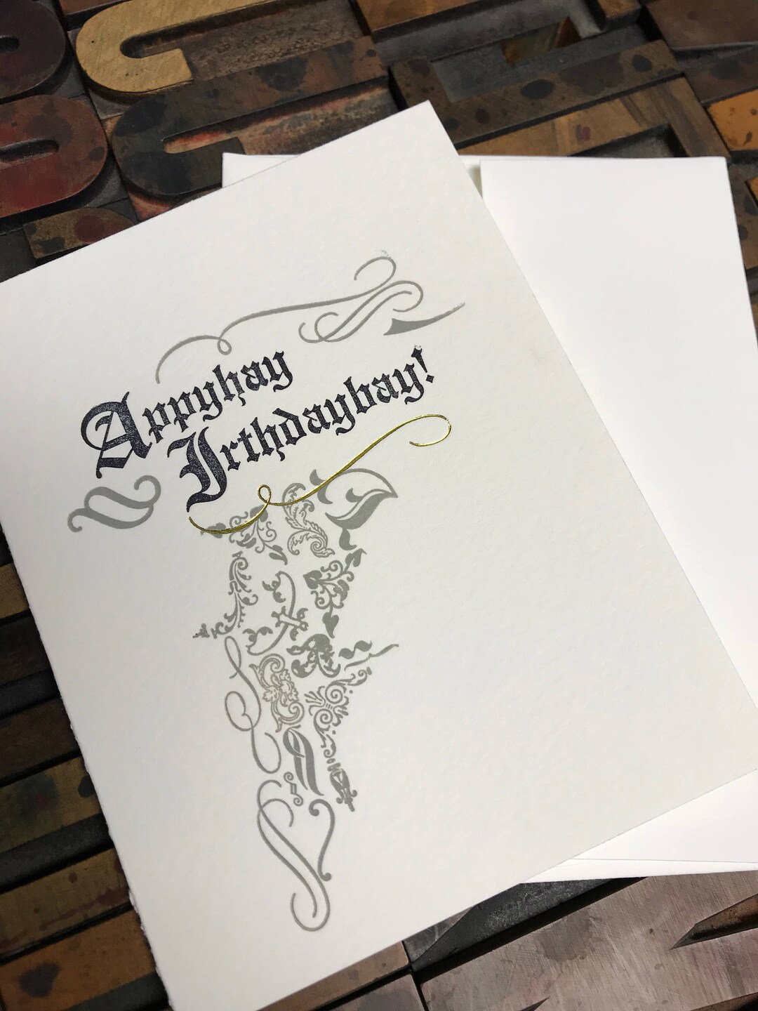 Pig Latin Birthday Letterpress Greeting Card - Series #2 - Etsy