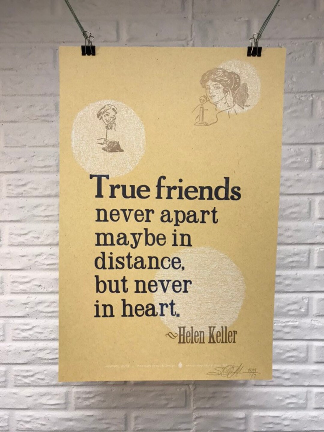 Helen Keller, True Friends Letterpress Broadside Print - Etsy