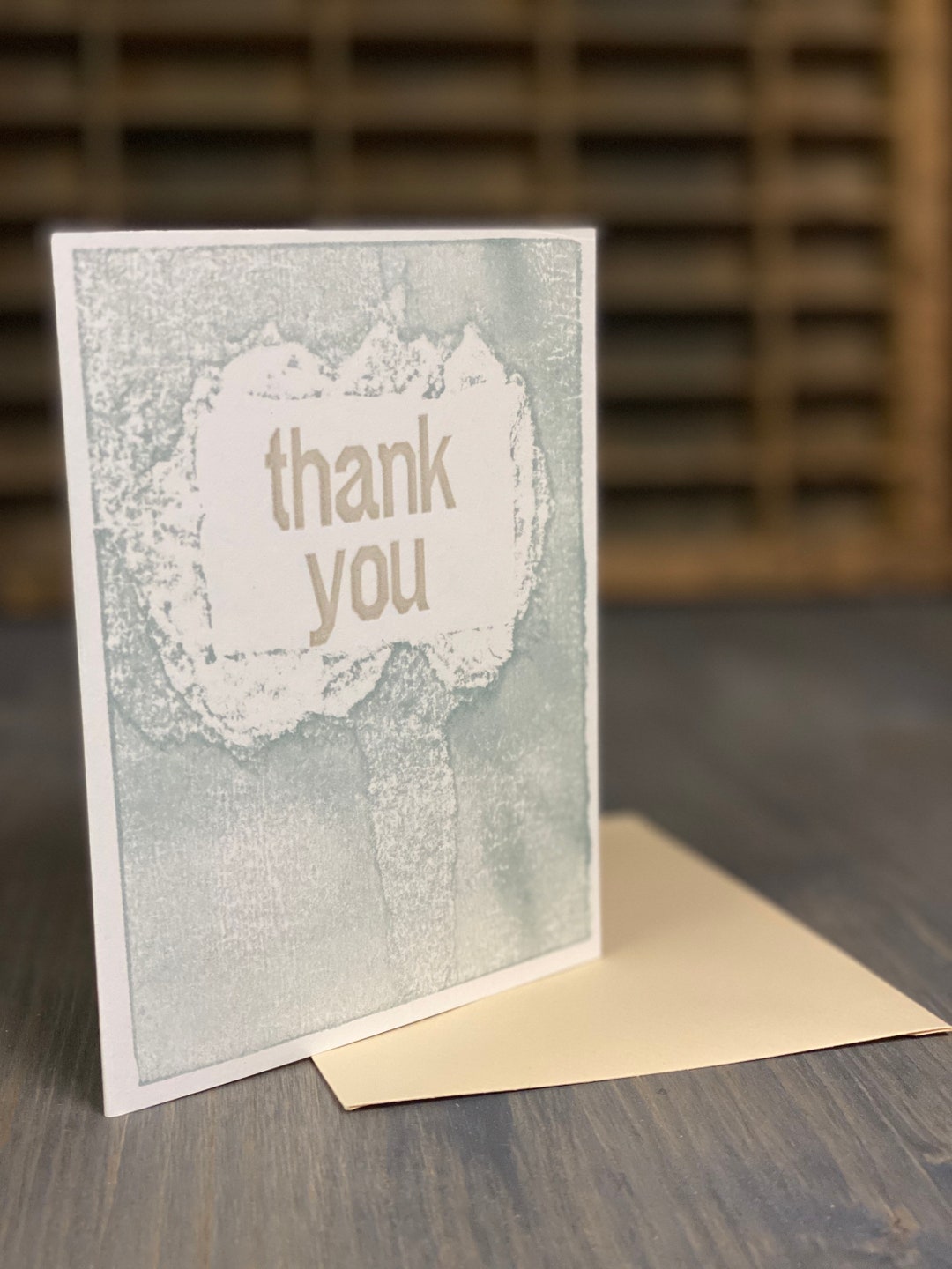 Thank You Ripped Paper Effect Letterpress Greeting Card - Etsy
