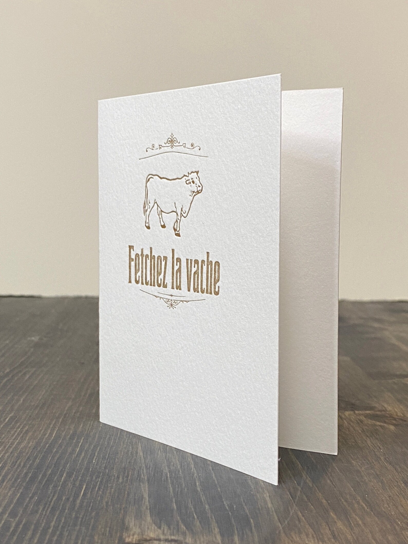 Fetchez La Vache Letterpress Greeting Card - Etsy