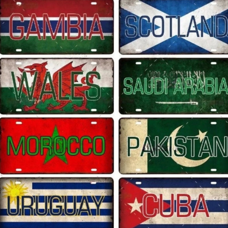 Monaco Cuba Saudi Arabia Denmark National Flag Poster Metal Plate Tin ...
