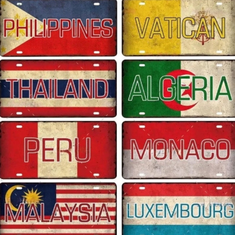 Monaco Cuba Saudi Arabia Denmark National Flag Poster Metal Plate Tin ...