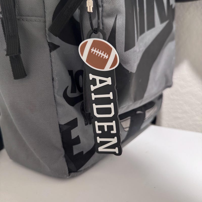 Football Name Tag for Bag - Etsy