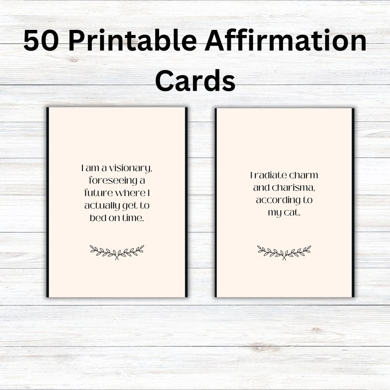 50 Badass Affirmation Cards Sarcastic Sweary Positive Funny Humorous ...