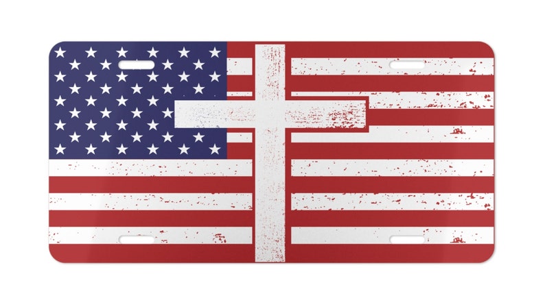 USA Flag Vanity Plate, Flag License Plate, Cross Vanity Plate ...