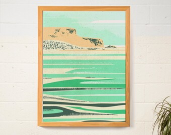 Baja Coastal Surf Art Print, Digital Download - Etsy