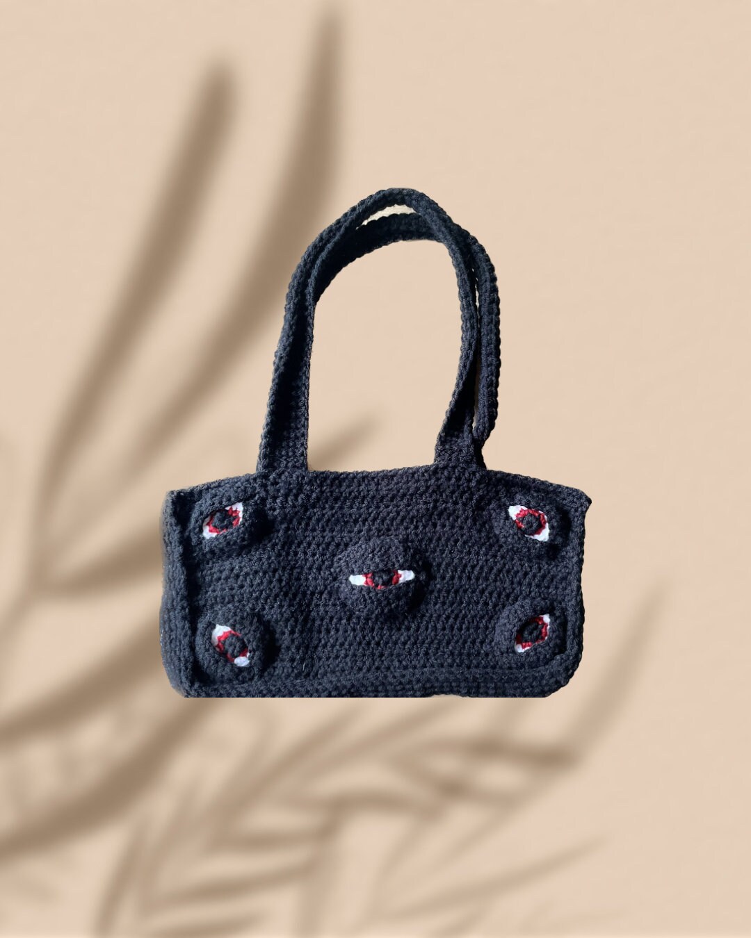 Crochet Shoulder Bag Pattern Sukuna Eye Anime-inspired Baguette Bag DIY ...