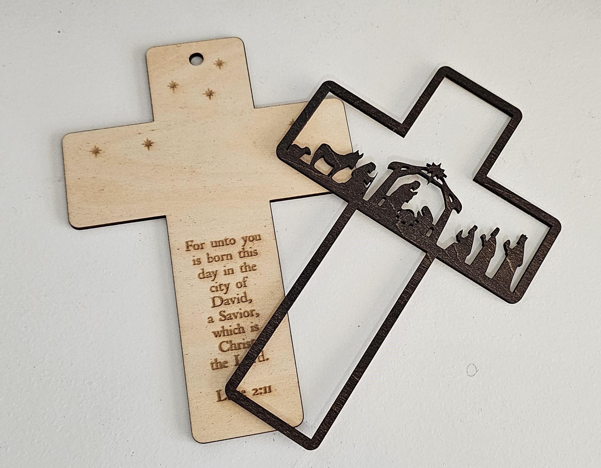 Nativity Cross Ornament SVG, Christmas Ornament SVG, Wood Ornament Svg ...