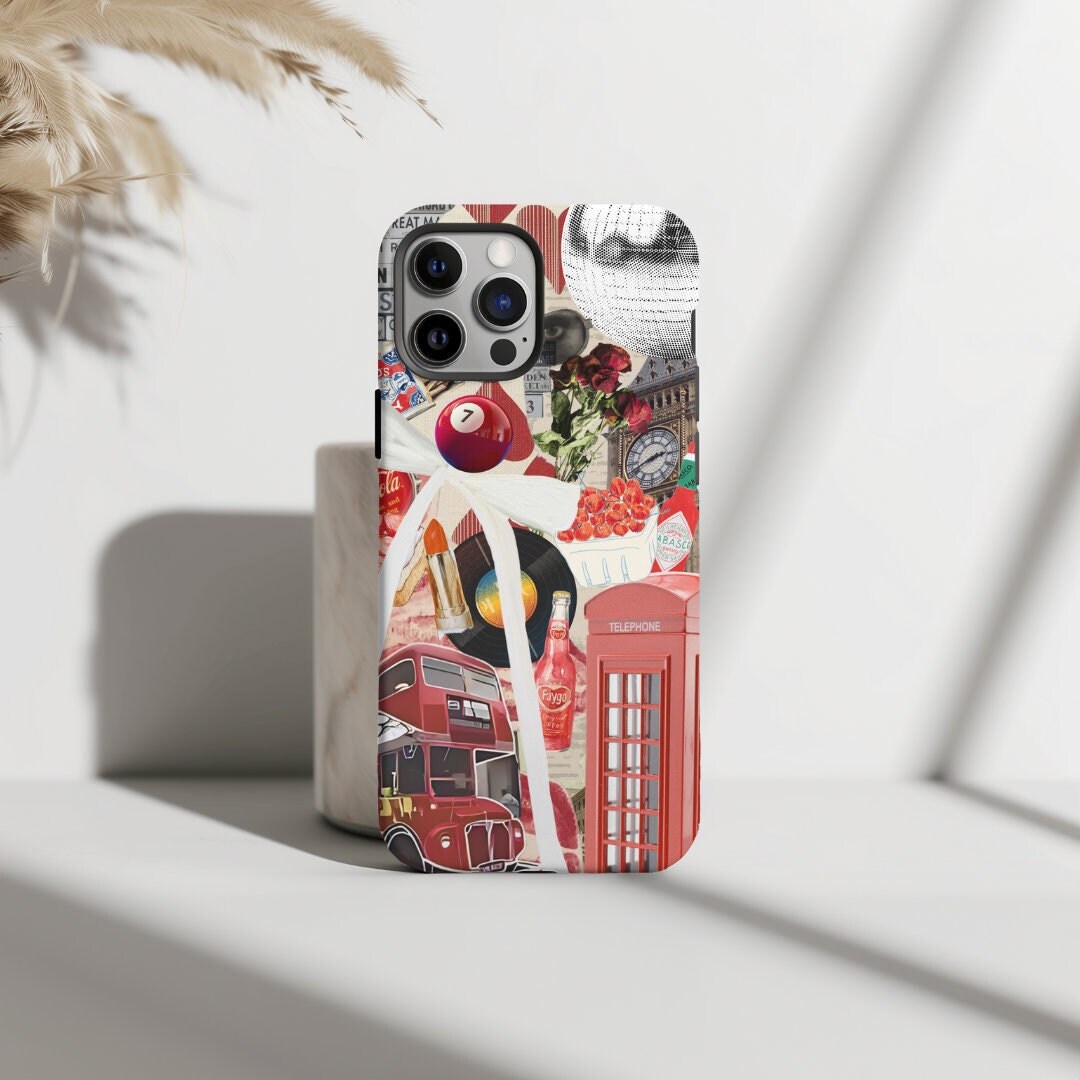 Vintage London Collage Phone Case, London Girl Phone Case, Travel Gift ...