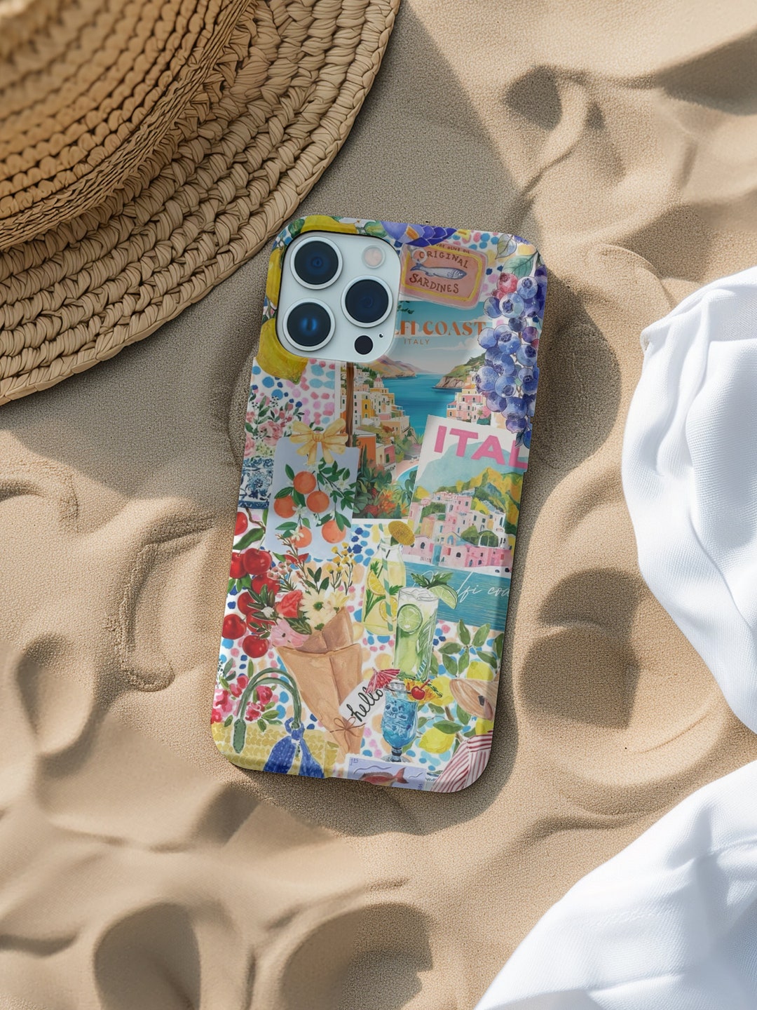 Coastal Italy Collage Phone Case, Preppy Phone Case, Gifts for Her ...