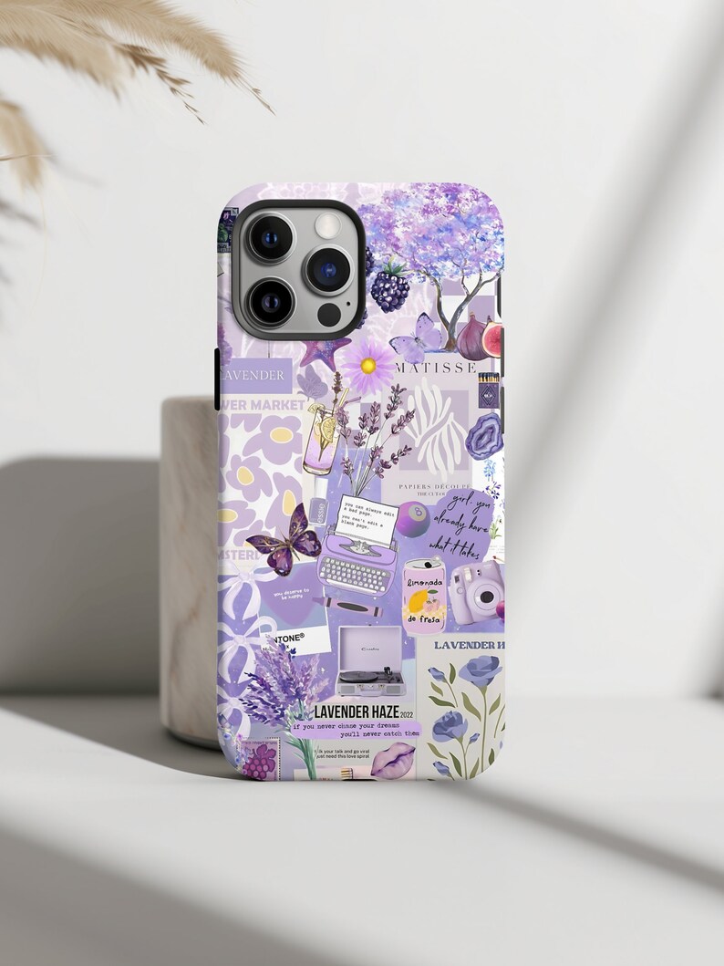 Coquette Lavender Haze Collage Phone Case, Preppy Lavender Phone Case ...
