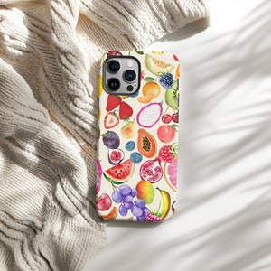 Fruit Collage Phone Case, Exotic Fruits, Watercolor Fruit Print, iPhone ...