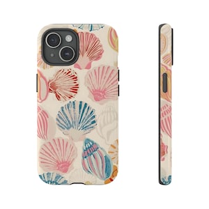 Vintage Seashell Pattern Phone Case, Beachy Tropical Phone Case, iPhone ...