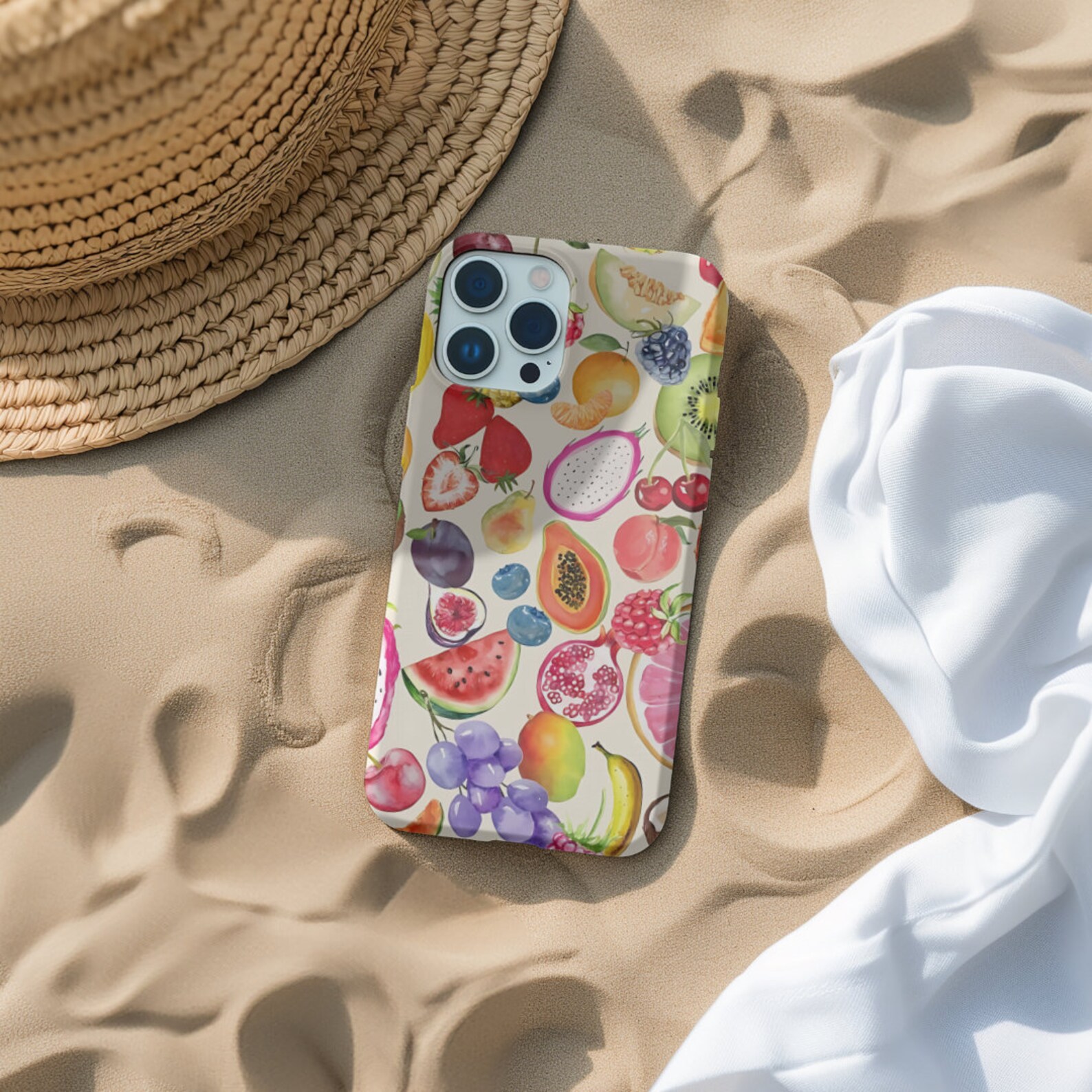 Fruit Collage Phone Case, Exotic Fruits, Watercolor Fruit Print, iPhone ...