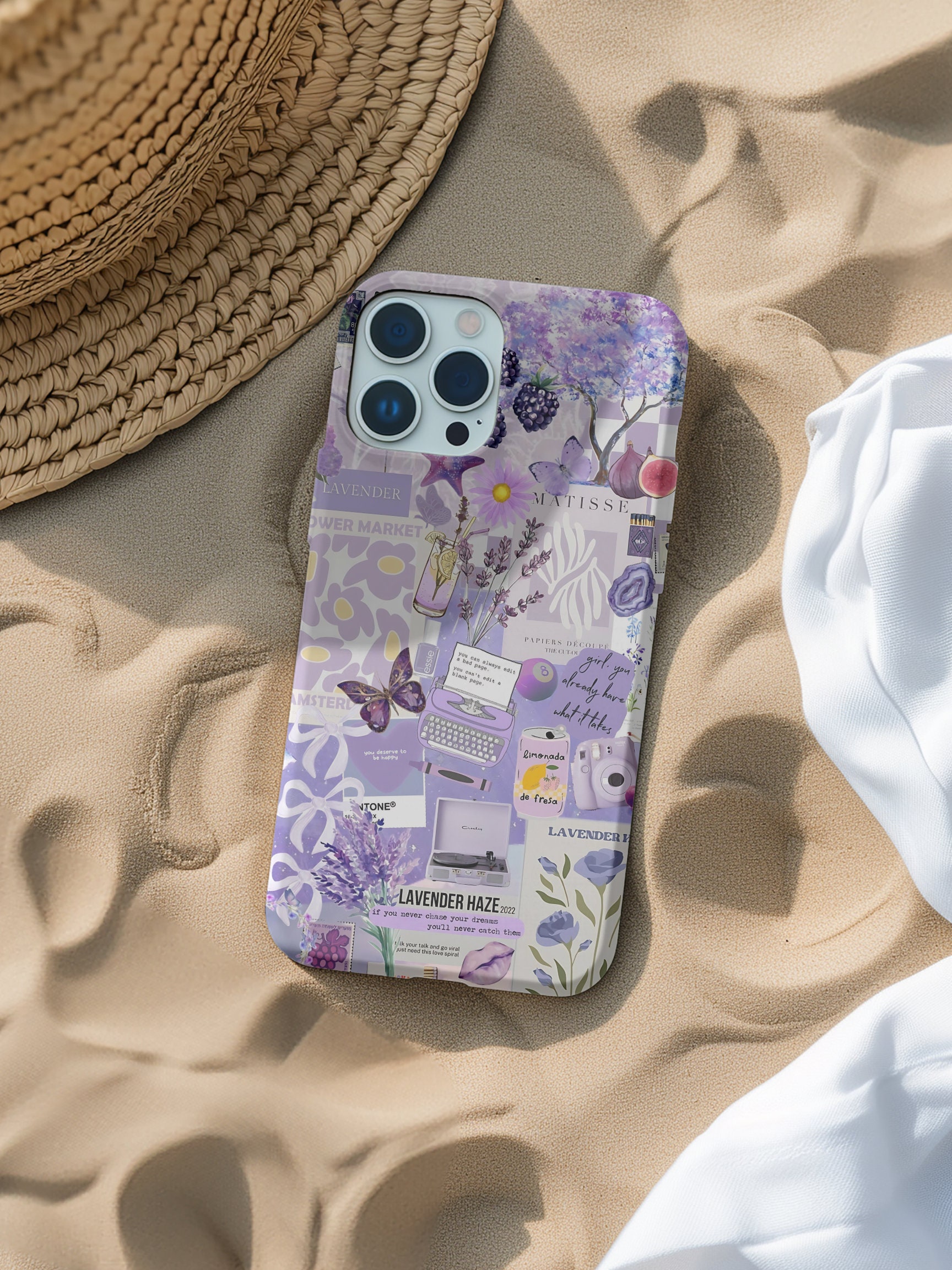 Coquette Lavender Haze Collage Phone Case, Preppy Lavender Phone Case ...