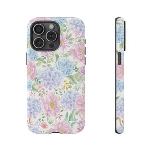Watercolor Spring Floral Phone Case, Hydrangea Blooms, Spring Gifts ...