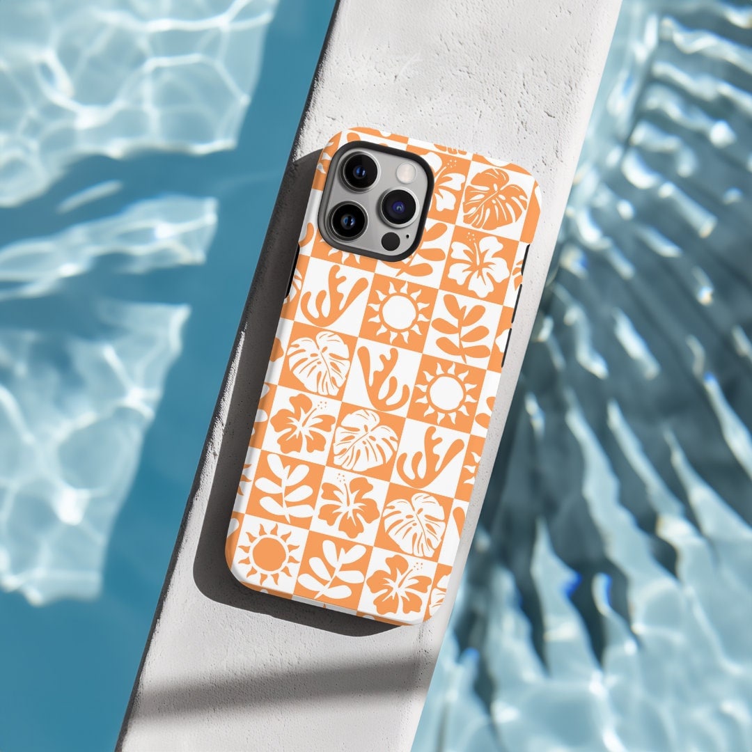 Summer Checkerboard Phone Case, Summer Phone Case, Beach Girly, iPhone ...