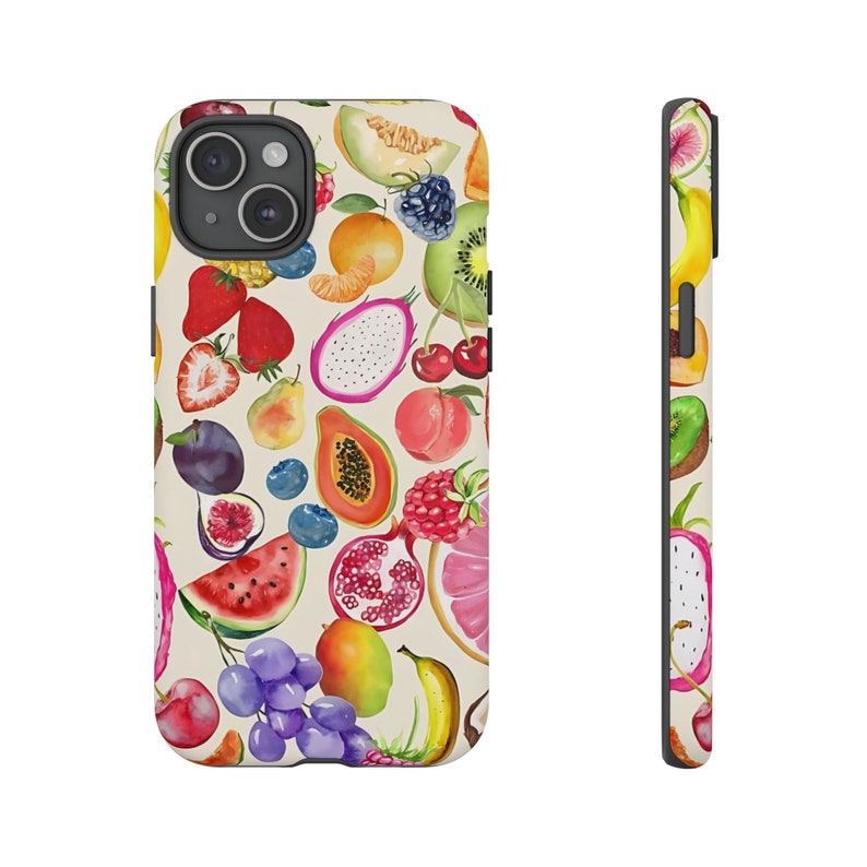 Fruit Collage Phone Case, Exotic Fruits, Watercolor Fruit Print, iPhone ...