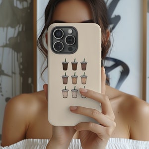 Dainty Coffee Phone Case, Iced Coffee Girly, Minimalist Aesthetic ...