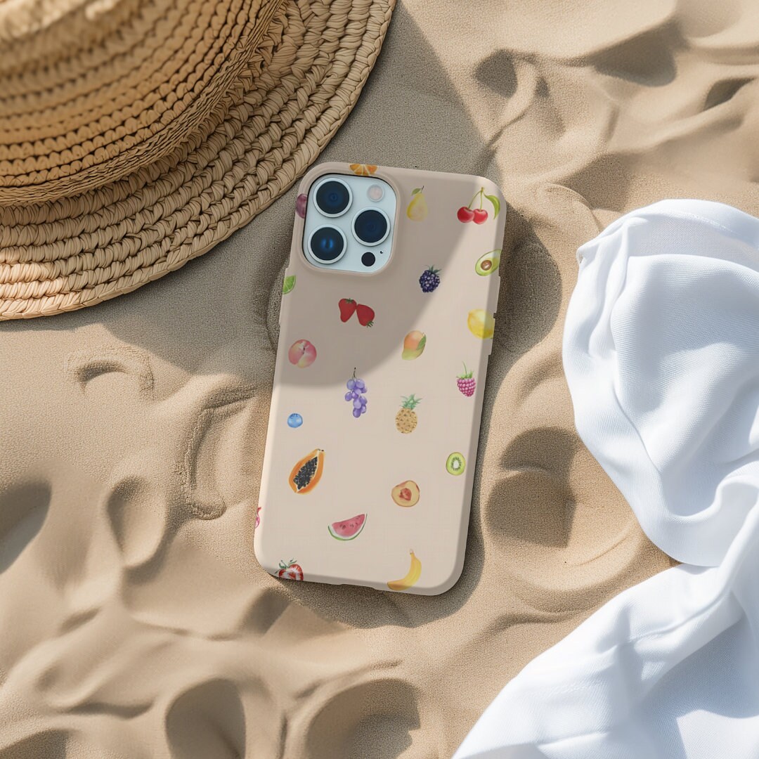 Dainty Fruit Collage Phone Case, Minimalist Aesthetic, Exotic Fruits ...