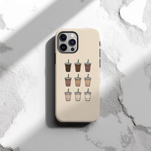 Dainty Coffee Phone Case, Iced Coffee Girly, Minimalist Aesthetic ...