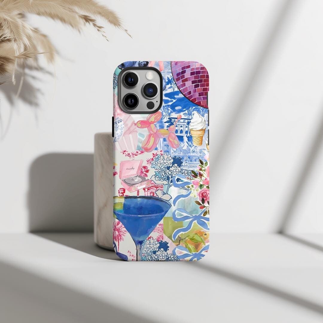 Preppy Coquette Collage Phone Case, Cocktail Themed Phone Case, iPhone ...