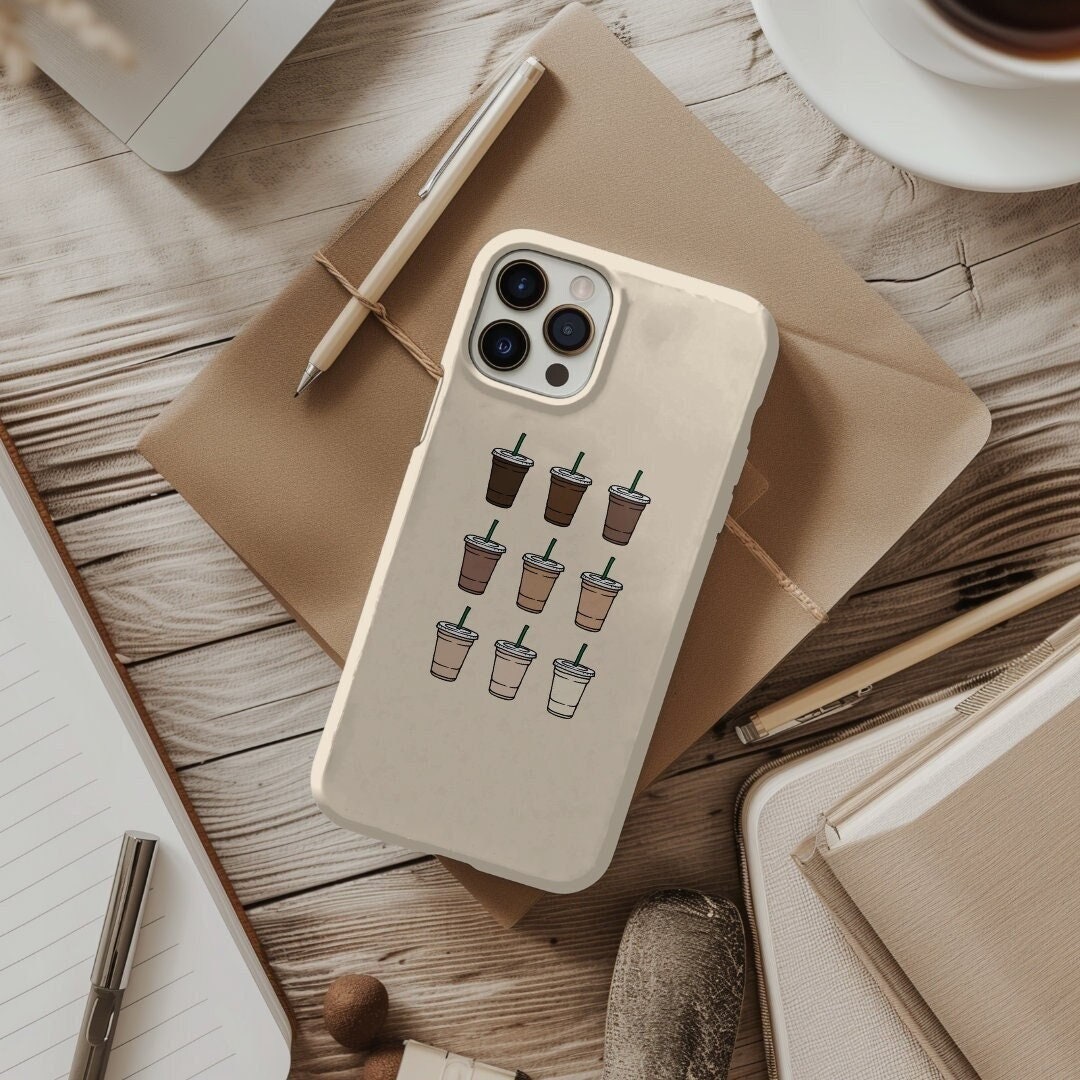 Dainty Coffee Phone Case, Iced Coffee Girly, Minimalist Aesthetic ...