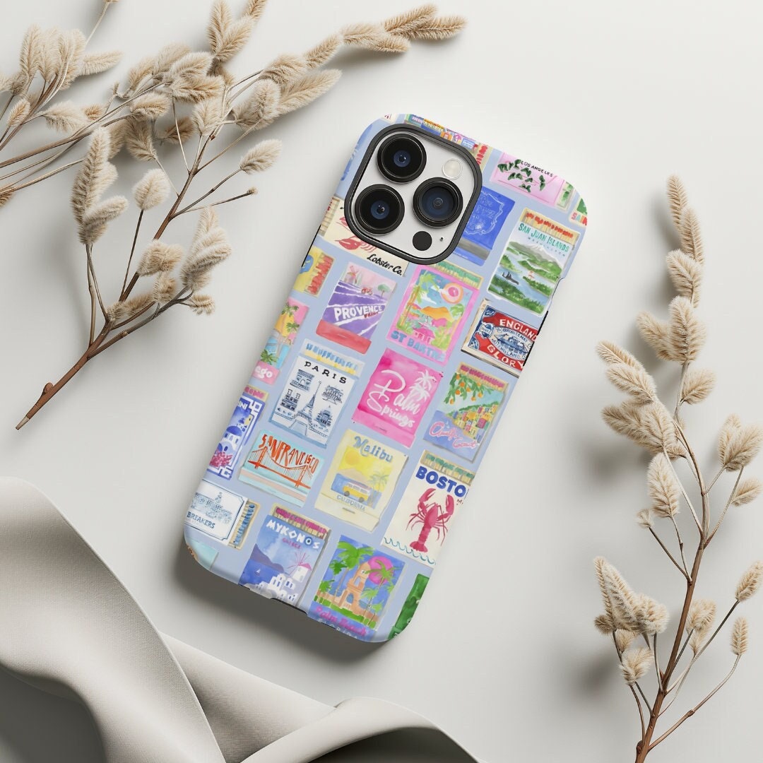 Watercolor Matchbox Collage Phone Case, Vintage Inspired, Cute and ...
