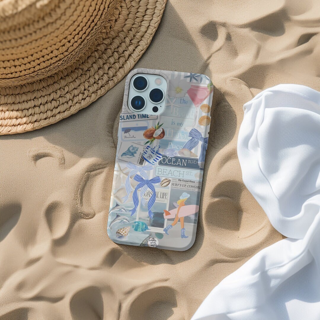 Coastal Cowgirl Collage Phone Case, Ocean Phone Case, Cute and Preppy ...
