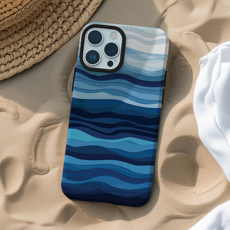 Blue Wave Phone Case - Etsy