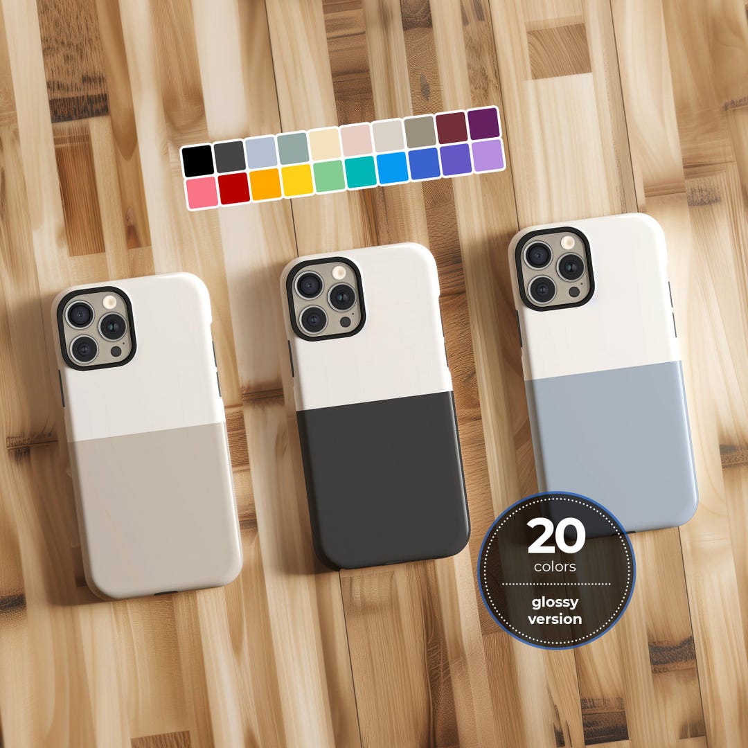Minimalist Horizontal Two-tone Glossy Phone Case Cover for iPhone 8 X ...