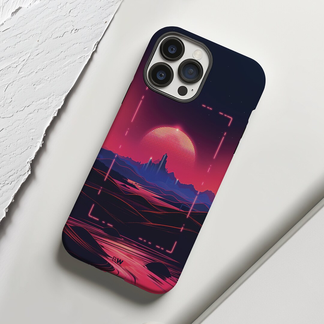 Vaporwave Future City Synthwave Aesthetic Phone Case for iPhone 8 X XR ...