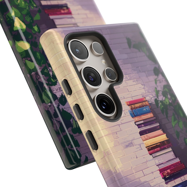 Retro Pixel Art Bookstack Phone Case Gift for Book Lovers for iPhone 15 ...