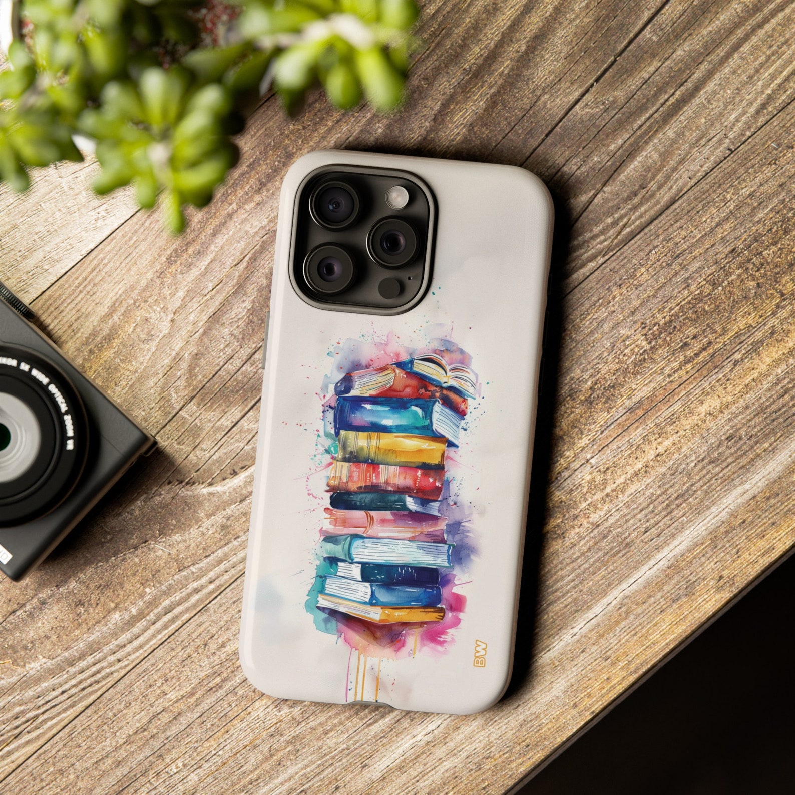 Watercolor Bookstack Bookish Phone Case Gift for Book Lovers for iPhone ...