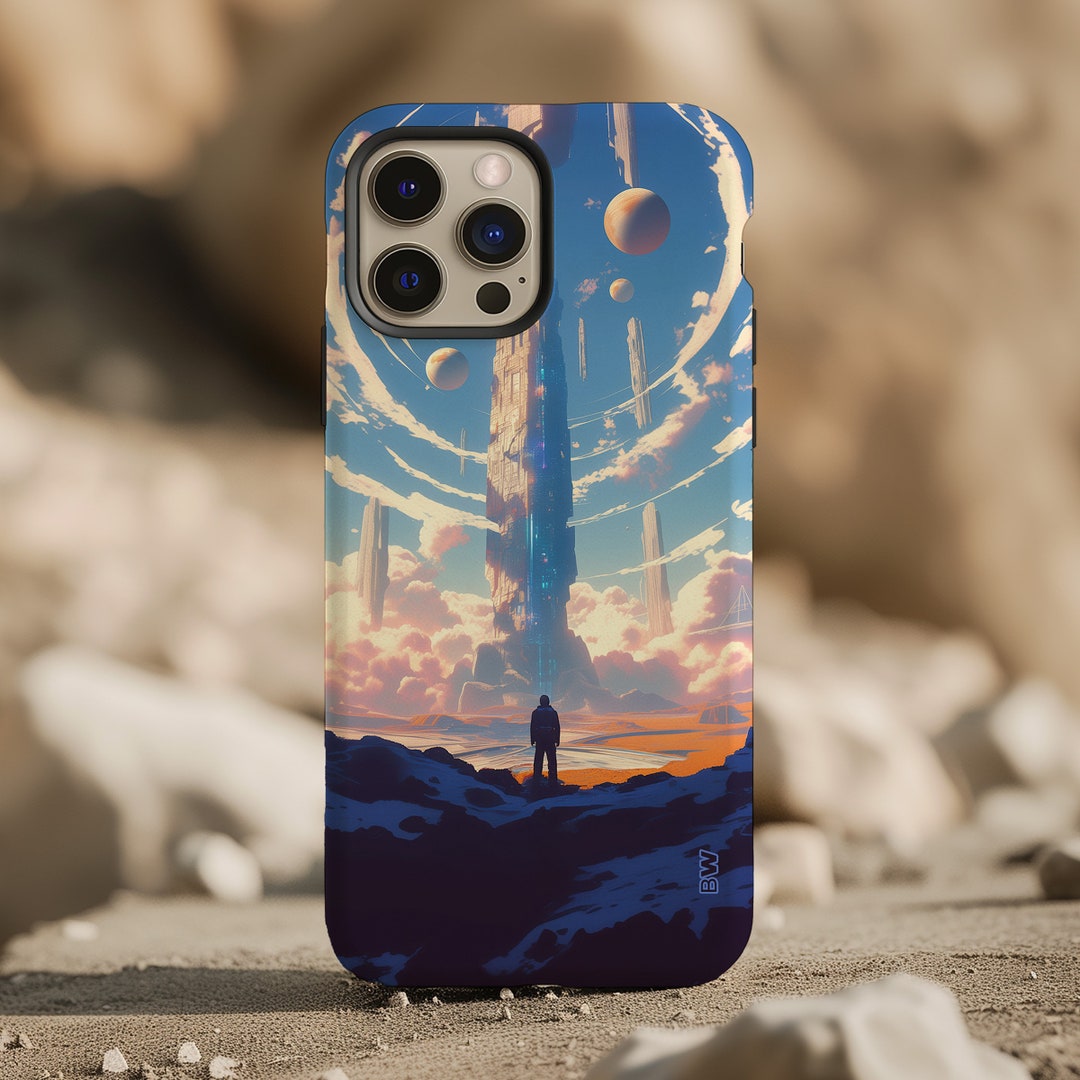 Astronaut and Alien Obelisks Sci-fi Space Phone Case for iPhone 15 14 ...